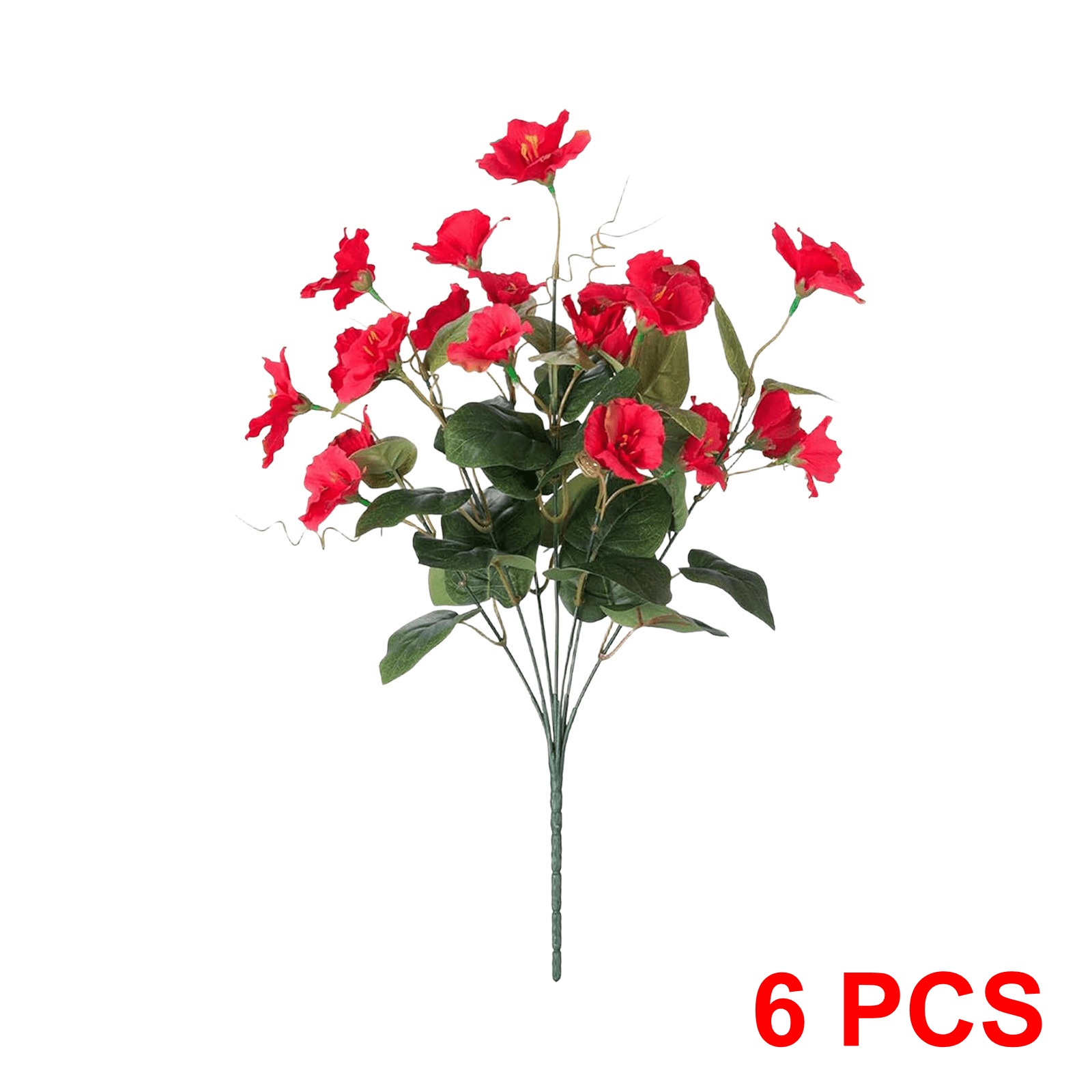 hulanddfd 6 Bundles Artificial Flower 7-Head Hibiscus Fake Plants, 16.3 ...