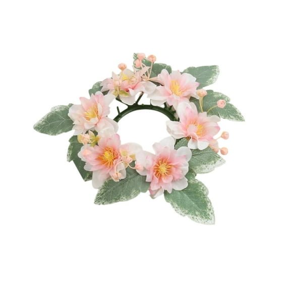 hulanddfd Christmas Peony Candlestick Garland - 9.84" Candle Rings ...