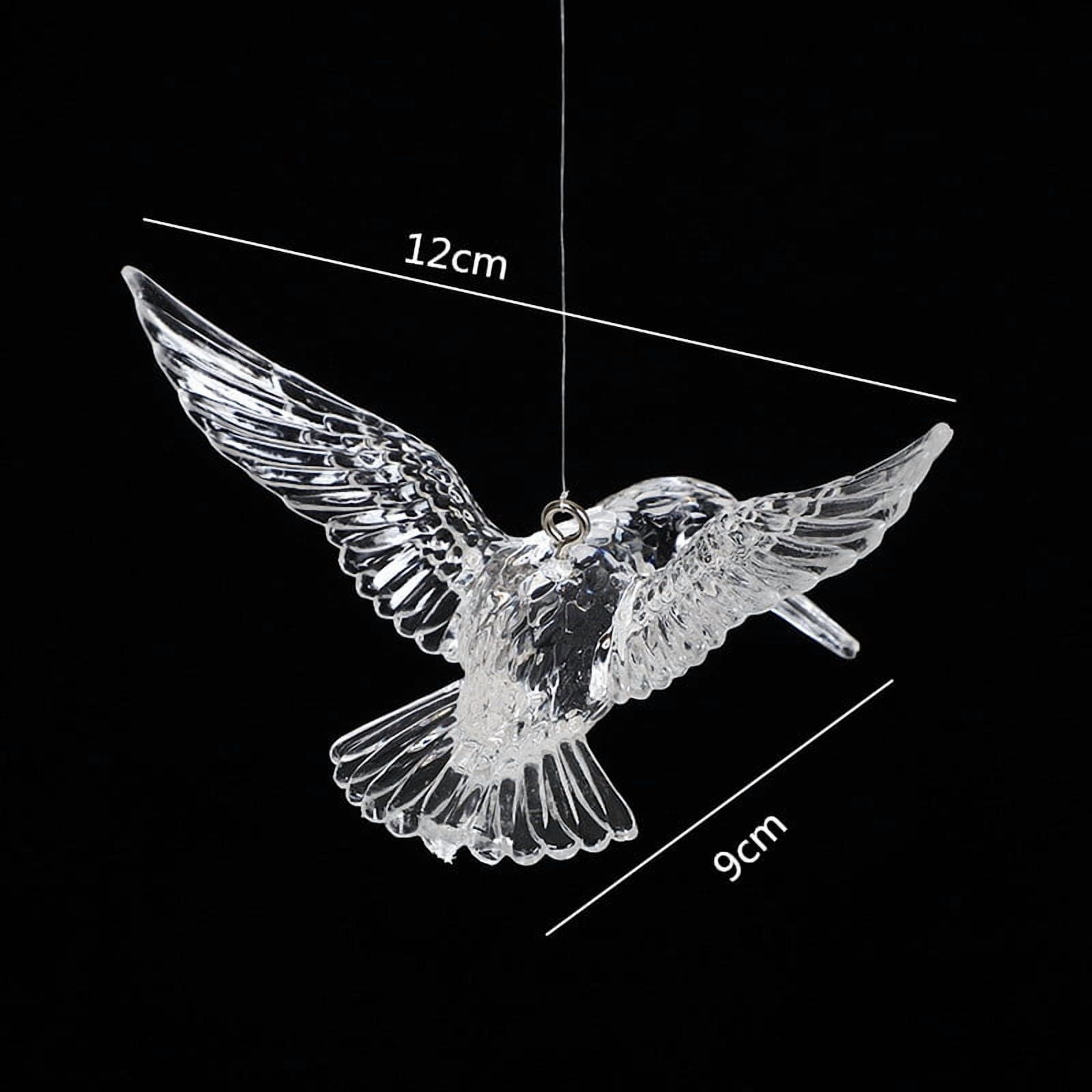 hulanddfd Clear Crystal Birds Ornament, Transparent Acrylic Hanging ...