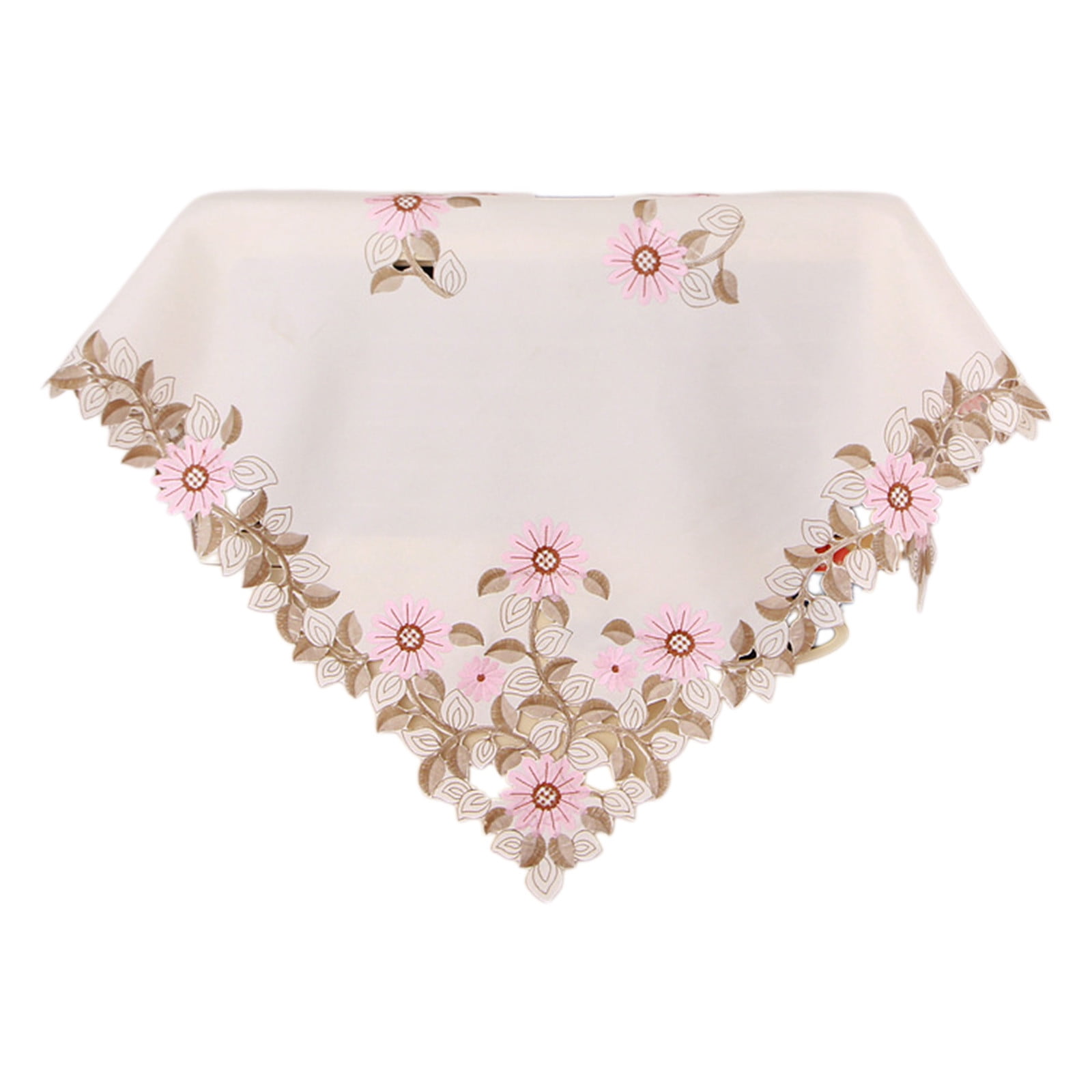 hulanddfd Flowers Embroidered Table Runner, 33.4"x33.4" Square Classic ...