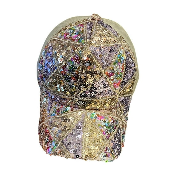 hulanddfd Glitter Sequin Baseball Cap, Adjustable Mesh Hat Breathable ...