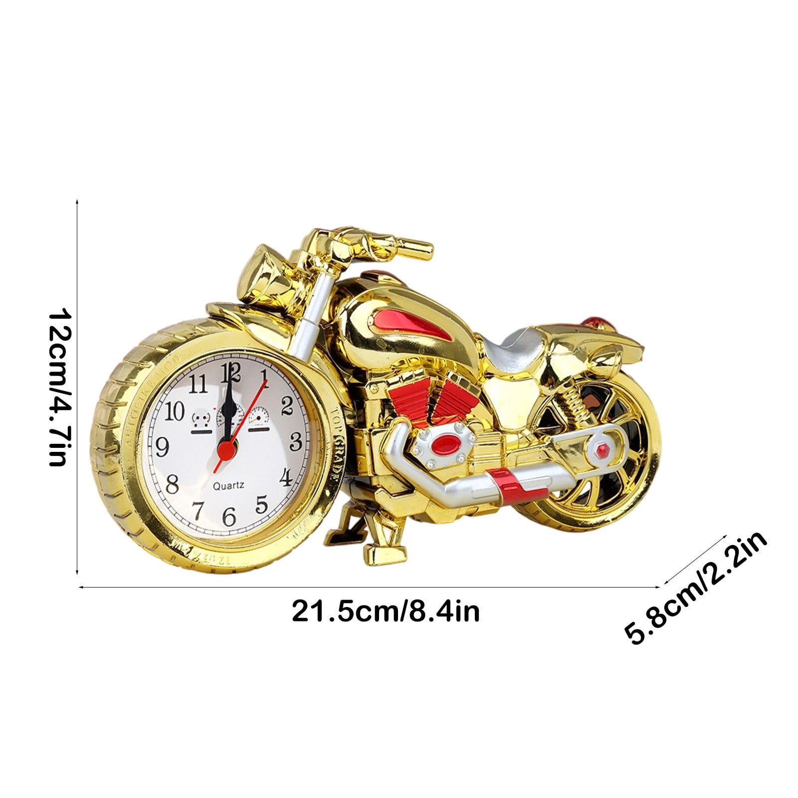 hulanddfd Motorcycle Alarm Clock, Vintage Tabletop Clock Mini ...