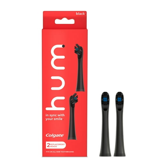 hum by Colgate Replacement Toothbrush Heads, Black, 2 Count - Walmart.com