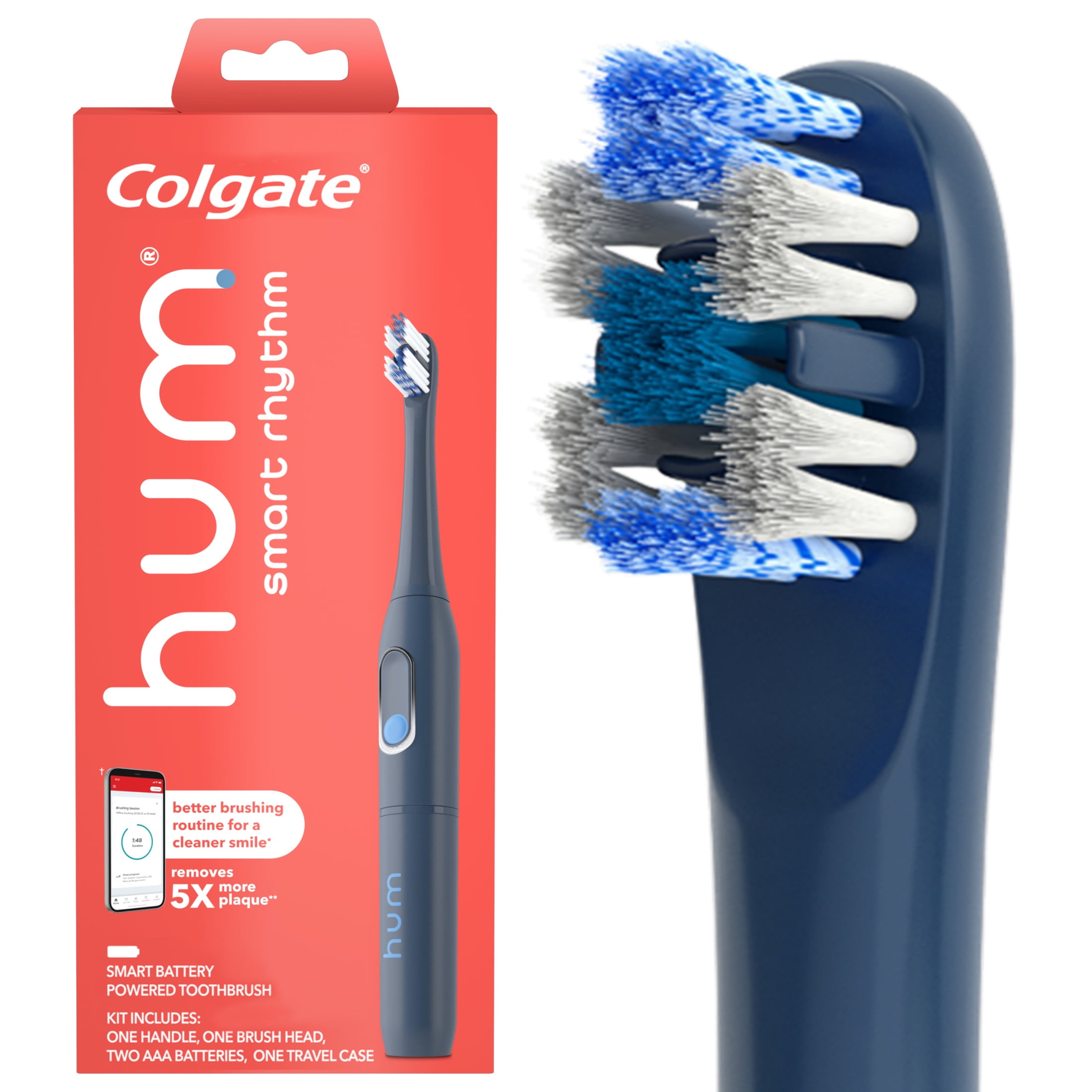 hum by Colgate Smart Rhythm Sonic Toothbrush Kit, Battery-Powered ...