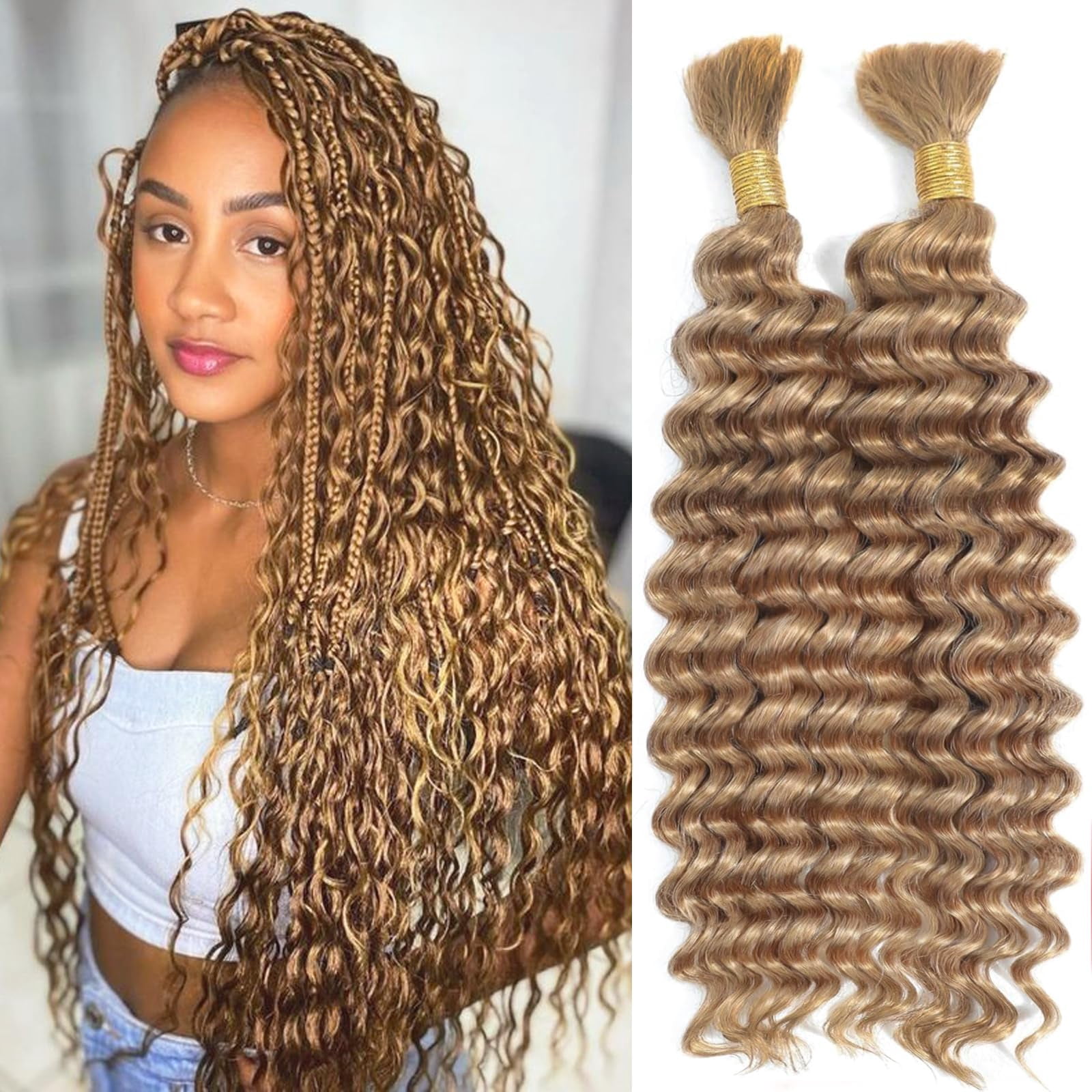 human braiding hair for boho braids 2 bundles 20 inch,total 100g deep ...