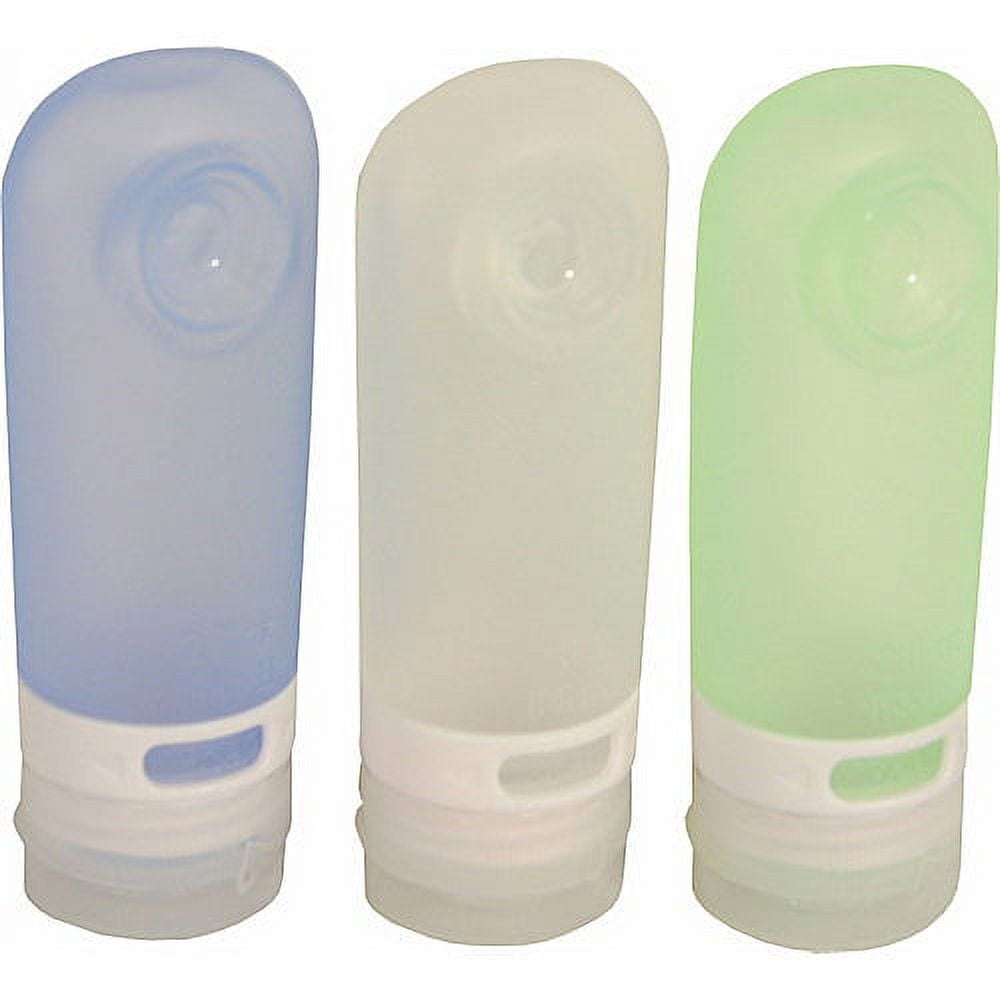 humangear GoToob Travel Bottles, 3-pack, Clear/Blue/Green, Medium (2 oz ...