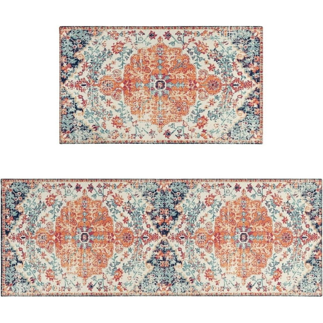 humcustom Boho Kitchen Rug Mat Set of 2 Farmhouse Kitchen Rugs Non Slip ...
