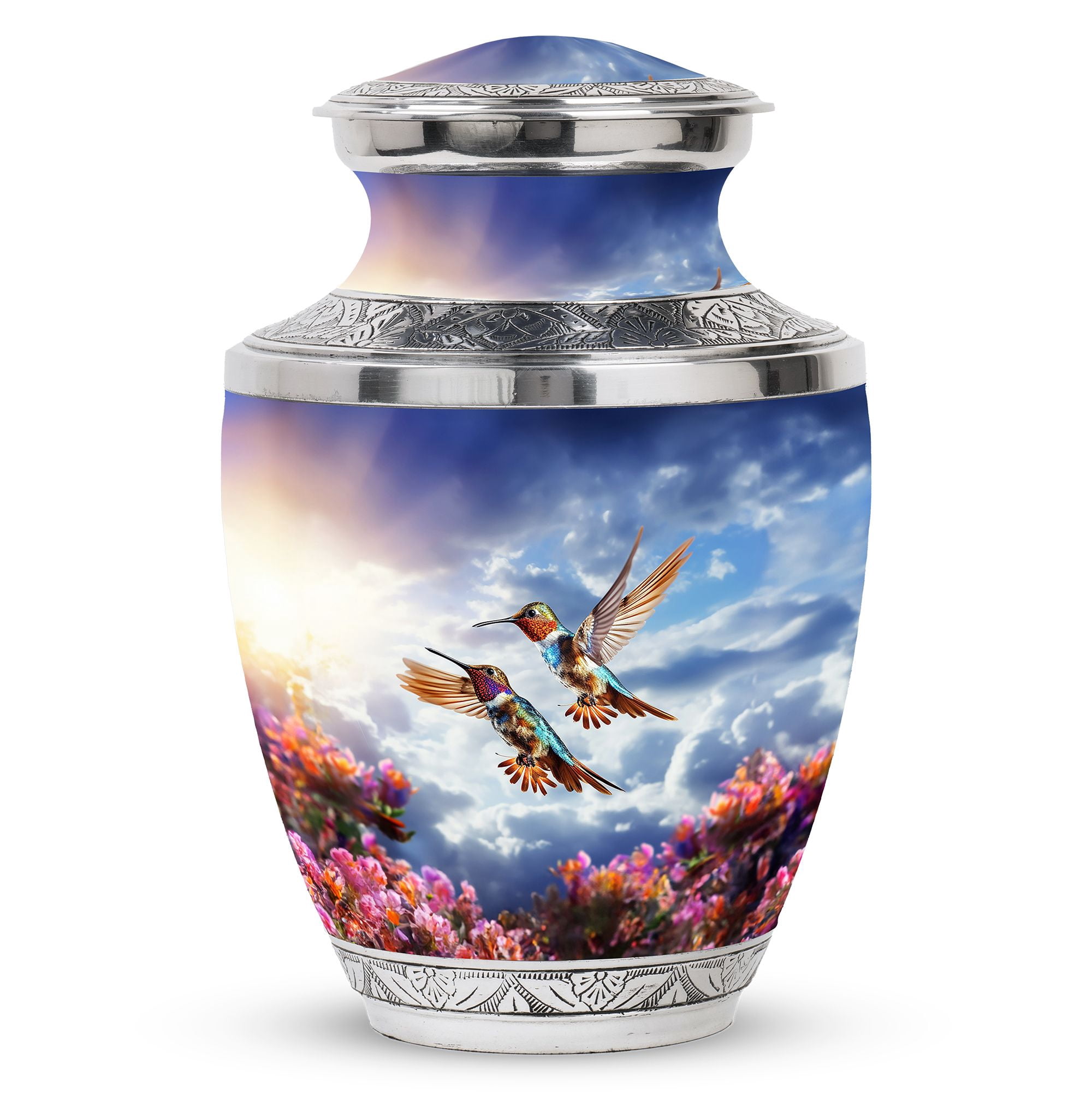 humming birds Heartfelt Large Metal Urn - Emotional Tribute for Adult ...