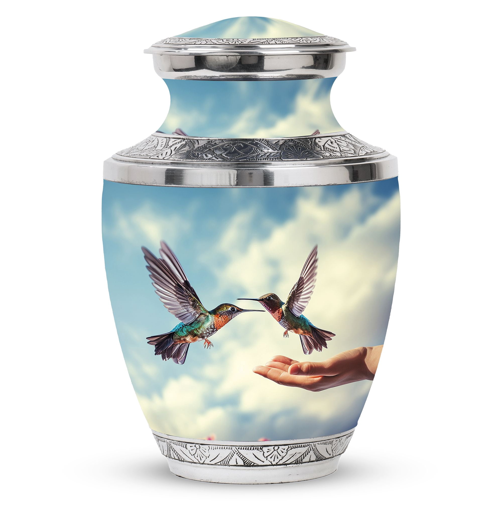 humming birds flying from hand Serenity Large Ashes Holder for Adult ...