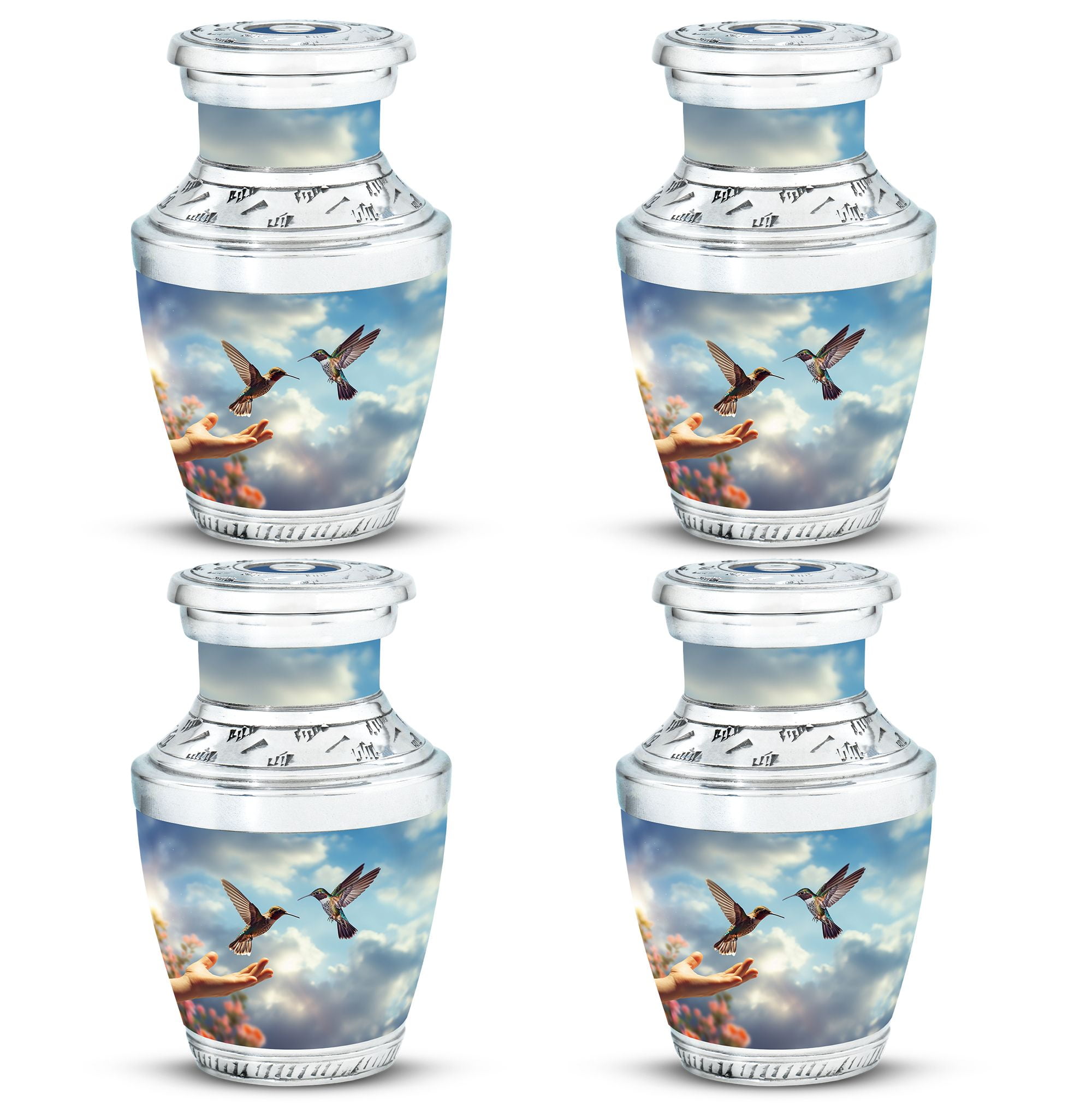 humming birds flying from hand Harmony and Hope Small Cremation Box ...