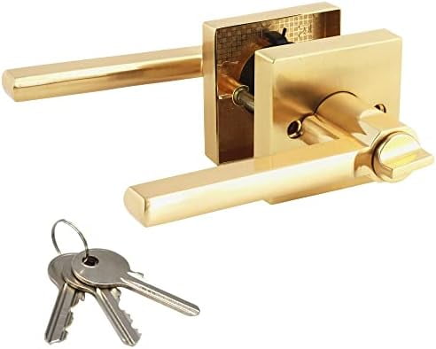 hunter entry lever | entry door lock | mid century modern, gold door ...