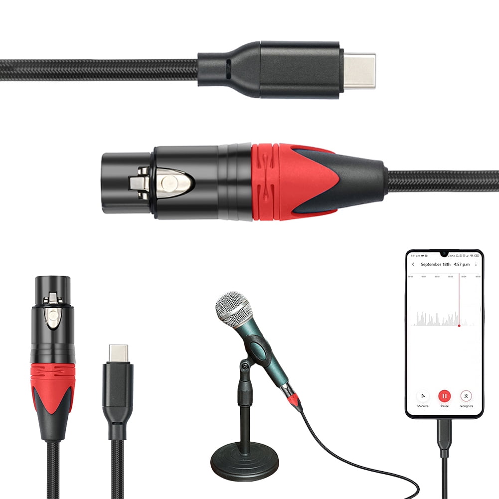 husxh 1/2/3M Type C Male To XLR Female Mic Studio Audio Cord Plug and ...