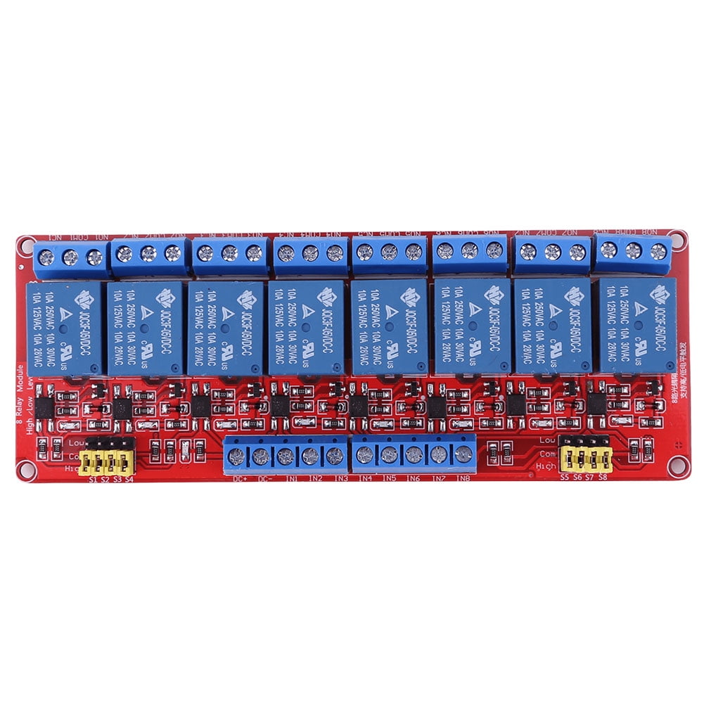 husxh 1 2 4 8 Channel High/Low Level Trigger Relay Module DC 5/12/24V ...