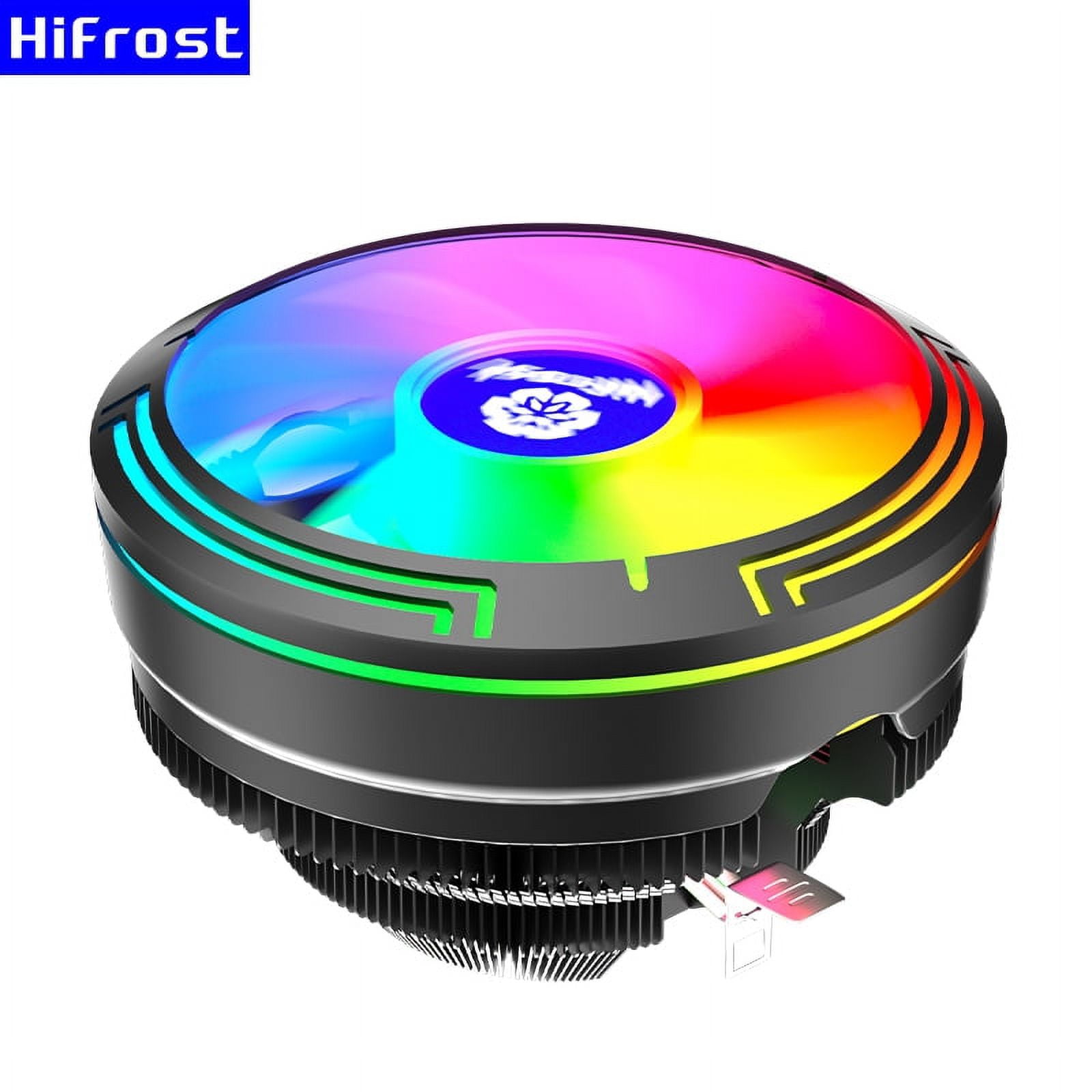 husxh 124mm Quiet CPU Radiator 12V 4PIN PWM Fan Black Aluminum Fins RGB ...