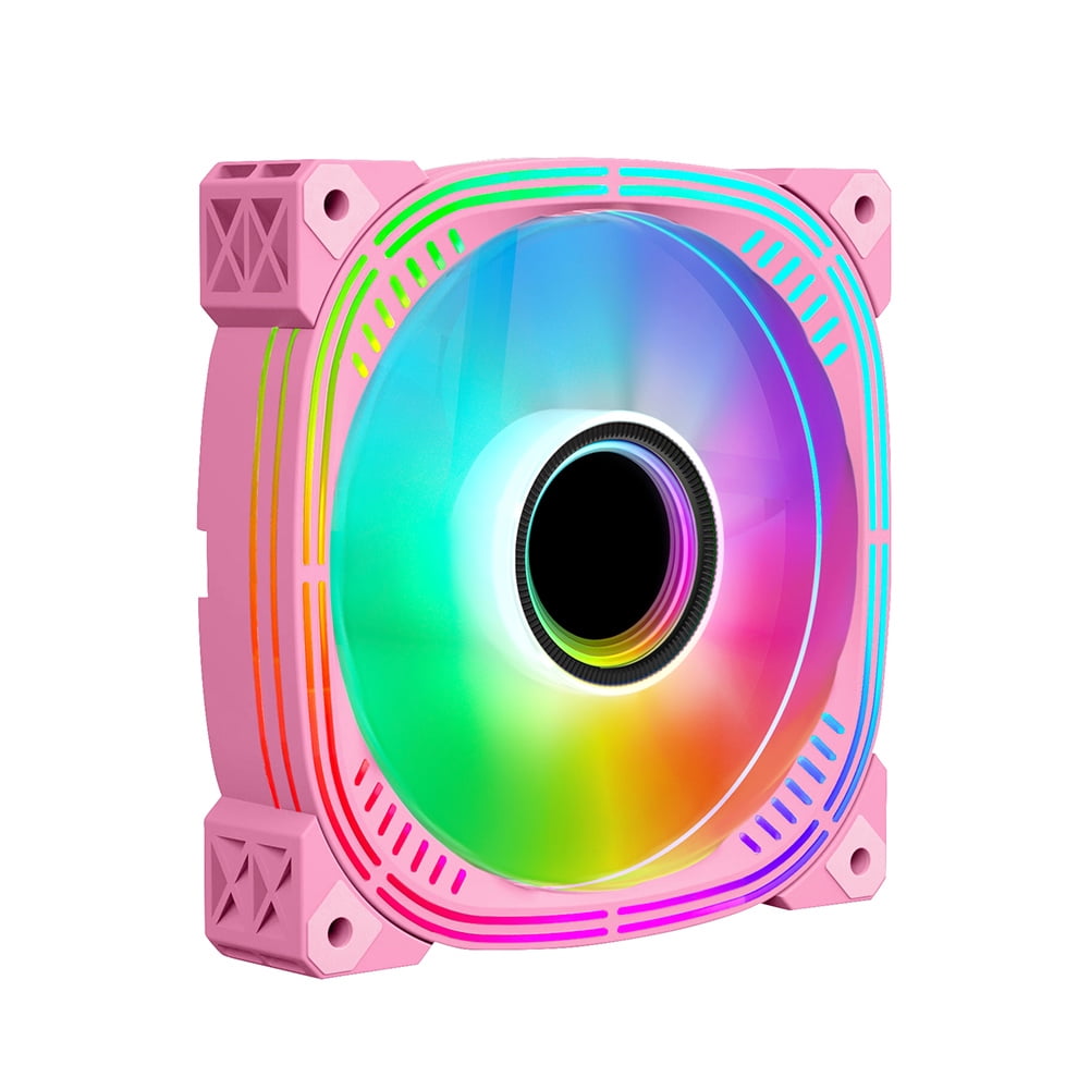 husxh 12cm Computer Case Radiator 12V 4 Pin PWM Luminous 24LEDs 9-blade ...