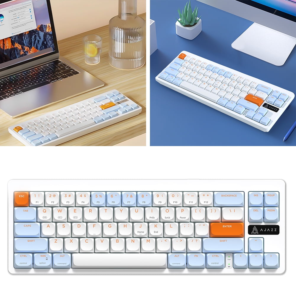husxh 2.4G Bluetooth-compatible Wireless Gaming Keyboard Dual-Mode Mini ...