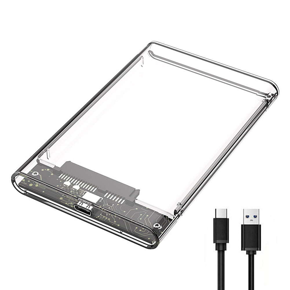 husxh 2.5 Inch Hard Drive Enclosure Transparent Portable Solid State ...
