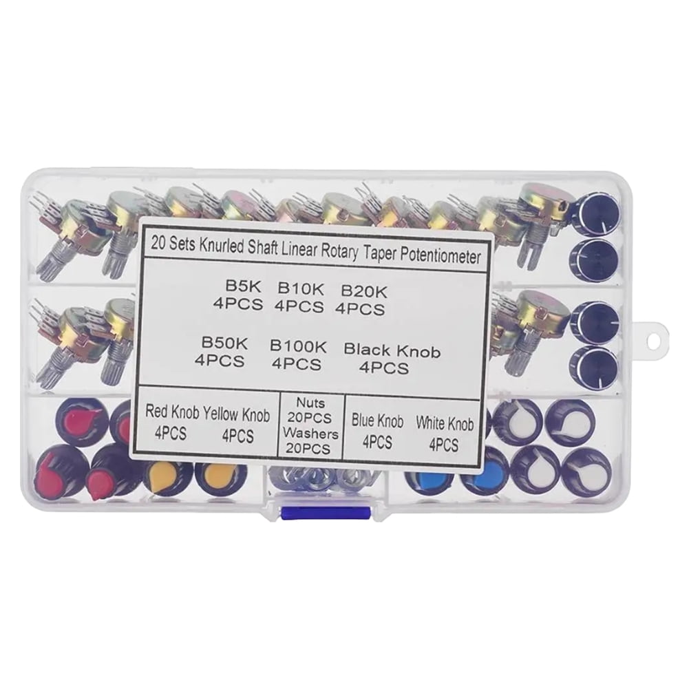 husxh 20sets/Box WH148 15MM Linear Taper Rotary Potentiometer Set B5K ...