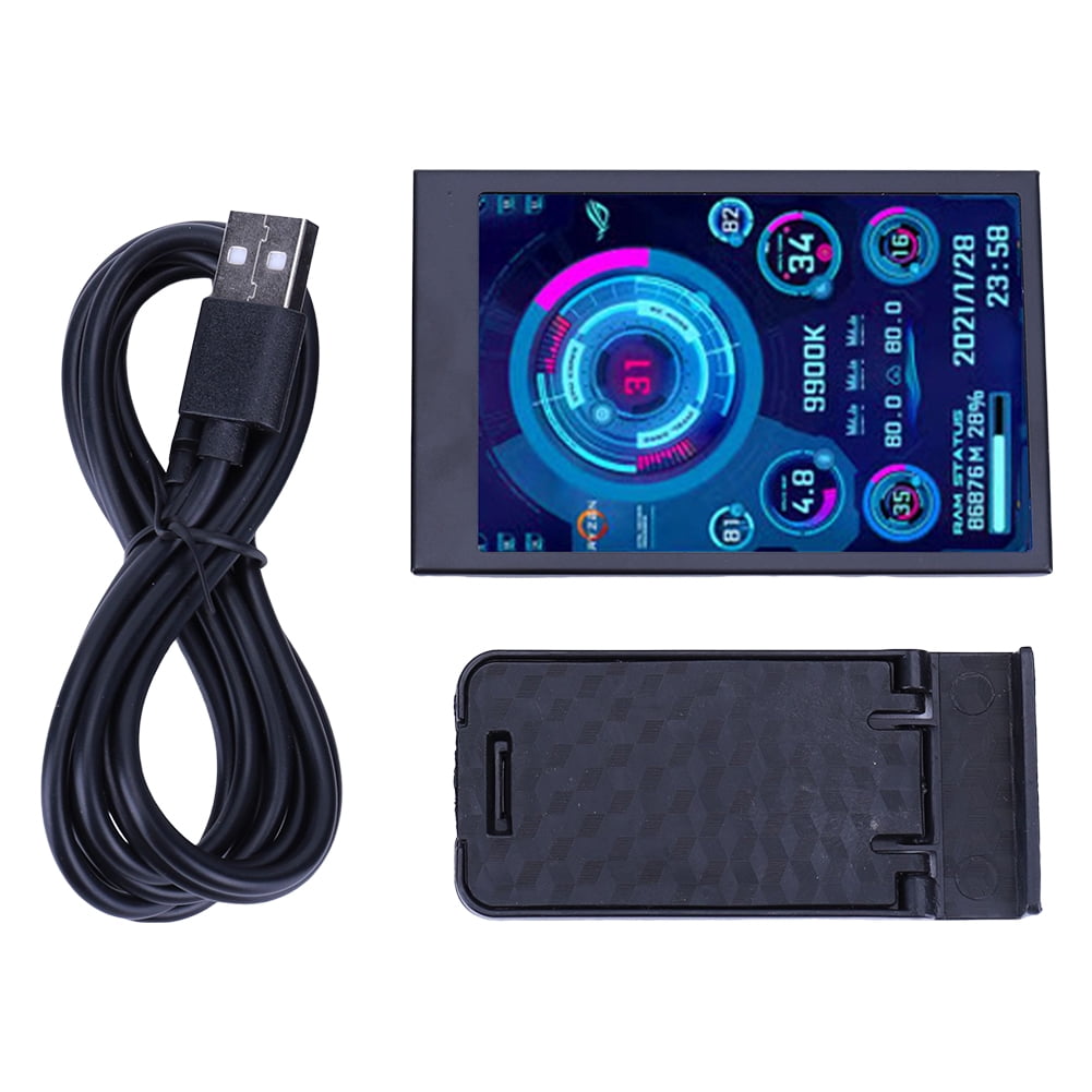 husxh 3.5in TYPE-C Secondary Screen Computer Temperature Display Sub ...