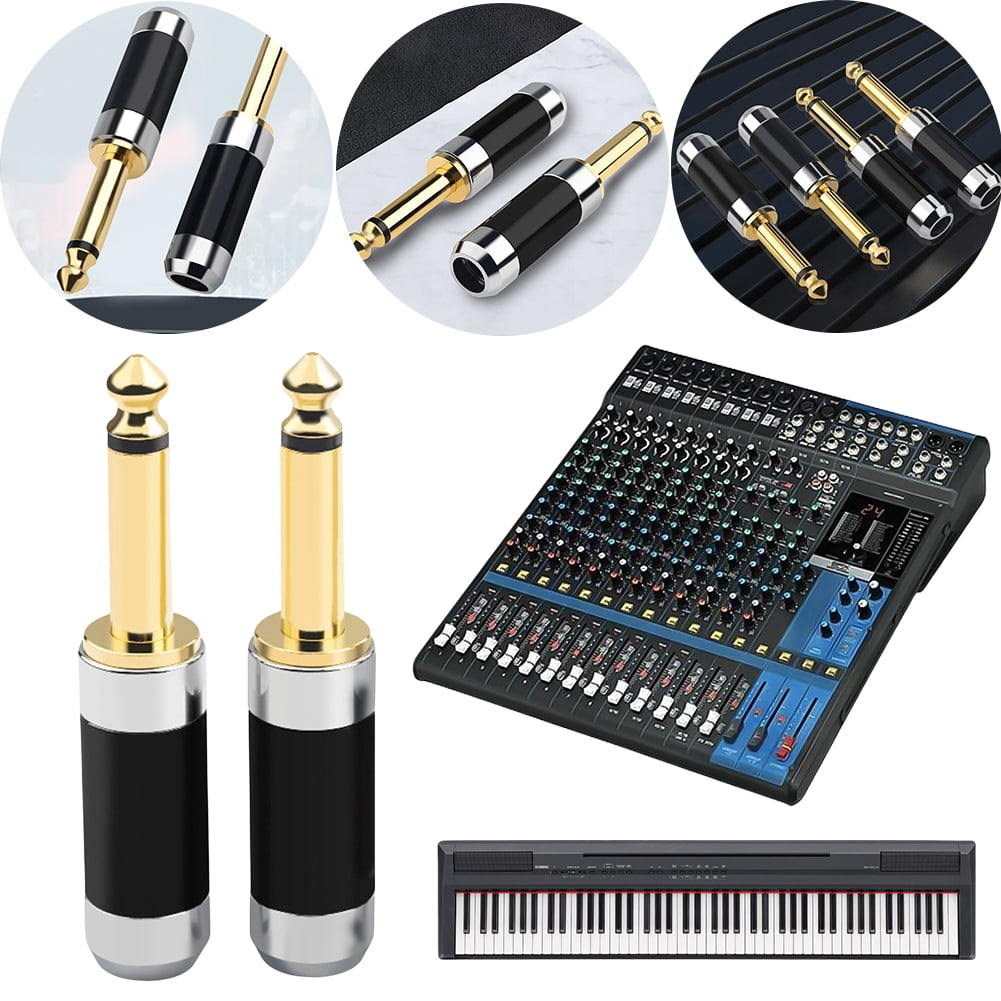 husxh 6.35mm 6.5mm Connector Gold-Plated 6.35mm Mono Male Jack Solder ...