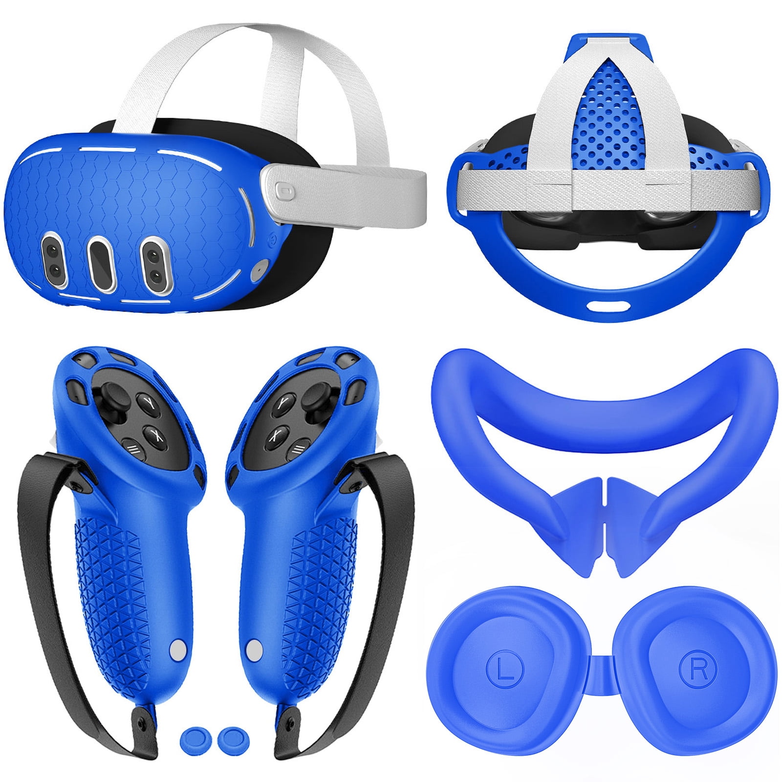 husxh 6 In1 Silicone Protective Case Set VR Shell Cover Controller Grip ...