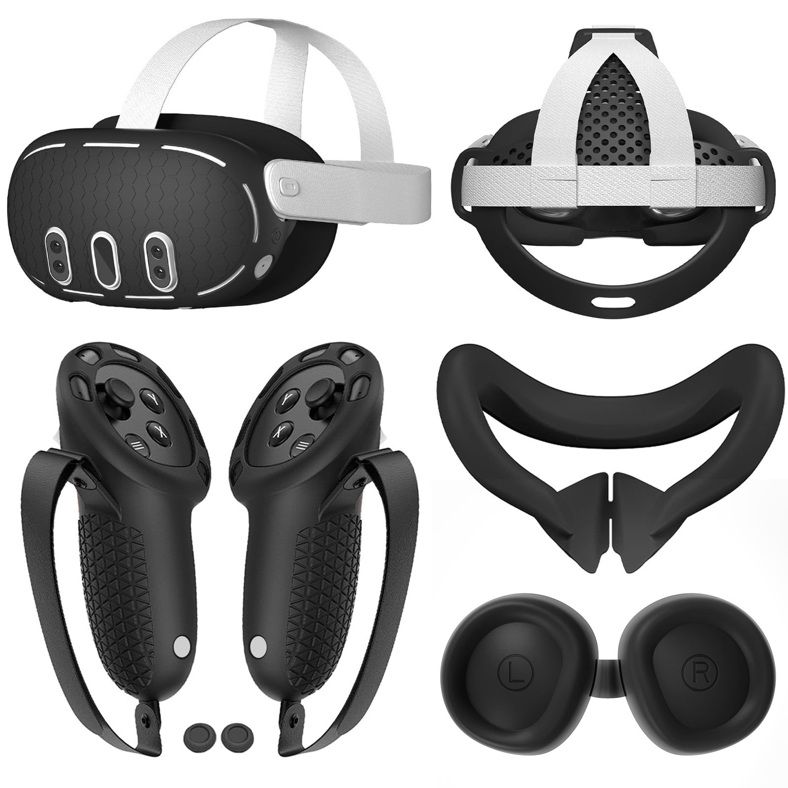husxh 6 In1 Silicone Protective Case Set VR Shell Cover Controller Grip ...