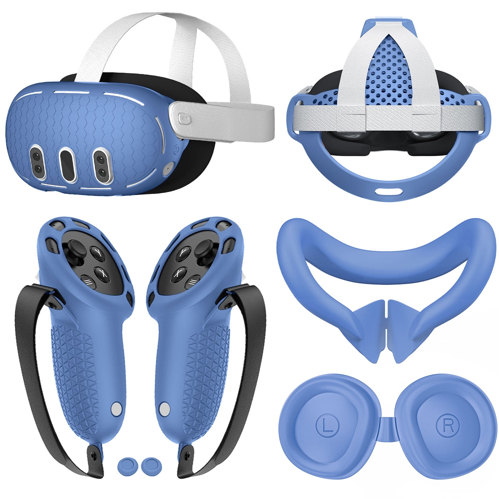 husxh 6 In1 Silicone Protective Case Set VR Shell Cover Controller Grip ...