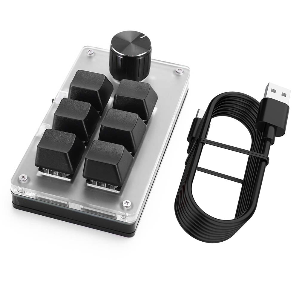 Husxh 6 Key 1 Knob Programming Macro Custom Knob Keyboard Bluetooth Compatible Wired Rgb One