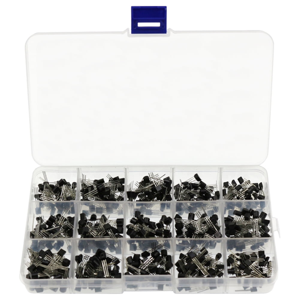 husxh 600Pcs Transistor Assorted Kit 30-160V Transistor Kit Assortment Box 50-1000mA NPN/PNP ...