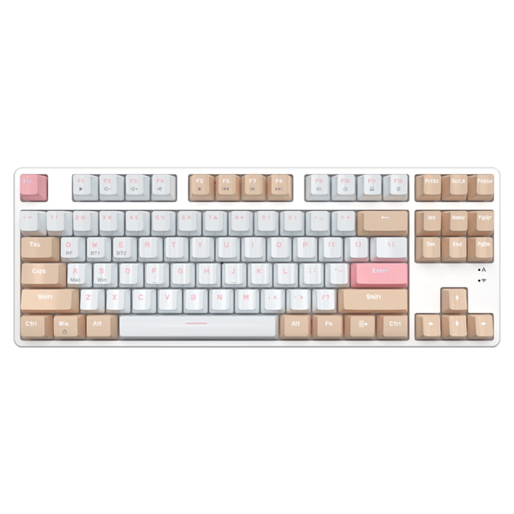 husxh 87 Keys Mechanical Keyboard 2.4G Bluetooth-compatible Fashion ...