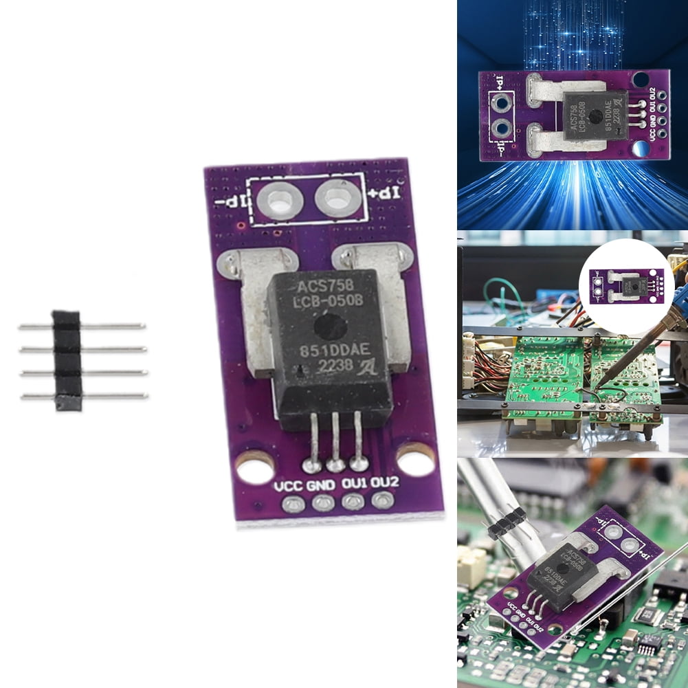 husxh ACS758LCB-050B-PFF-T Hall Current Sensor Electronic Board 3.3-5V ...