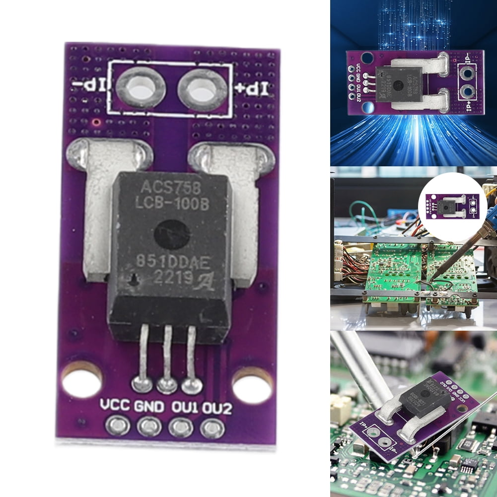 husxh ACS758LCB-050B-PFF-T Hall Current Sensor Electronic Board 3.3-5V ...