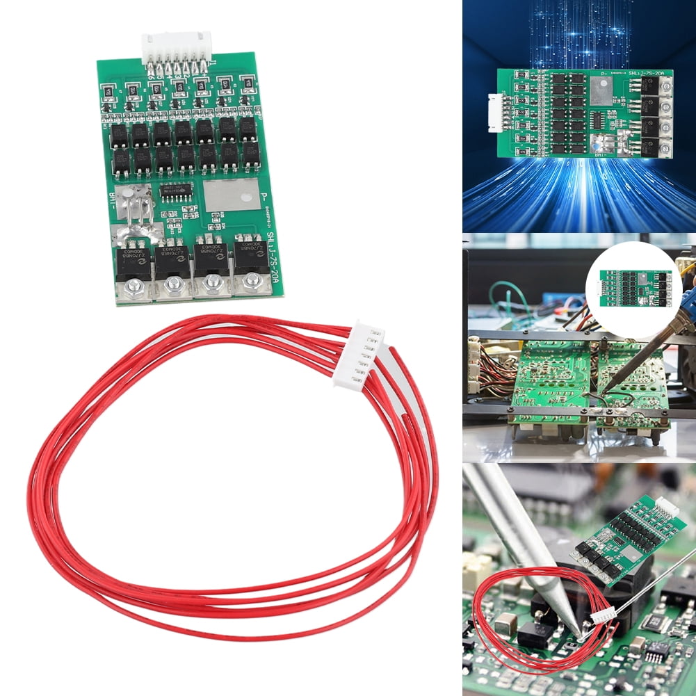husxh BMS 7S Li-ion 18650 Battery Balance Charge Board Discharge Protection 24V 20A Short ...