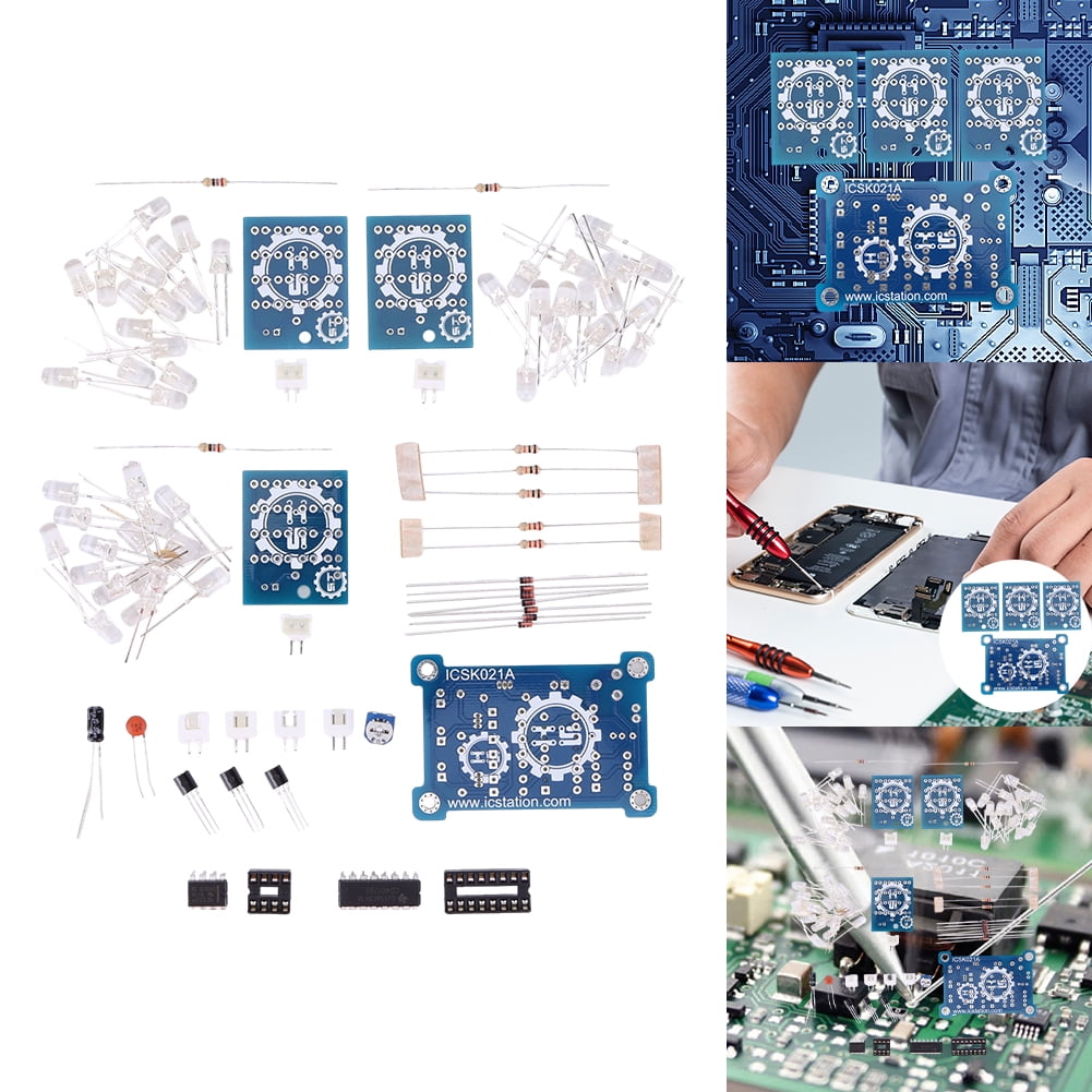 husxh CD4017+NE555 Self DIY Learning Electronic Kit Explosion-flashing ...