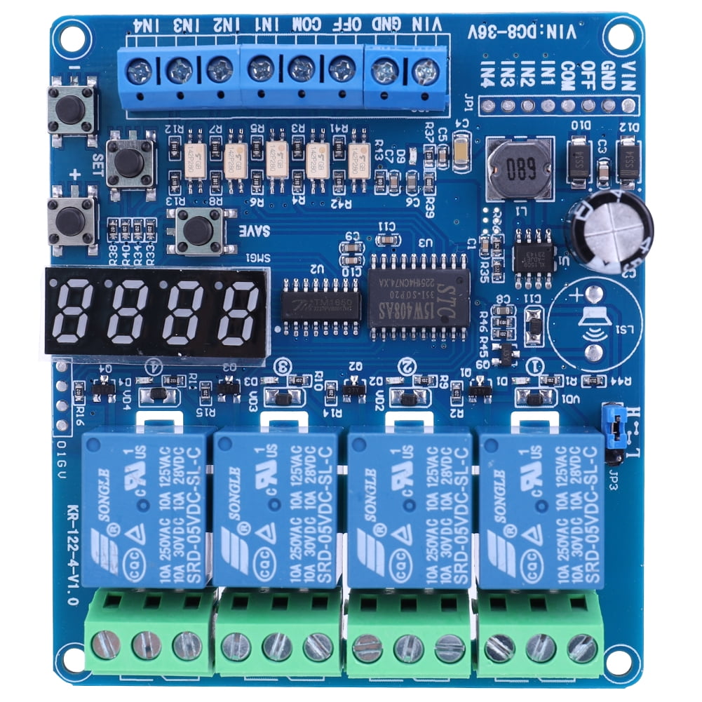 husxh DC 8V-36V Multi-function Relay Module 4/8 Channel LED Display Digital Timer Relay Board ...