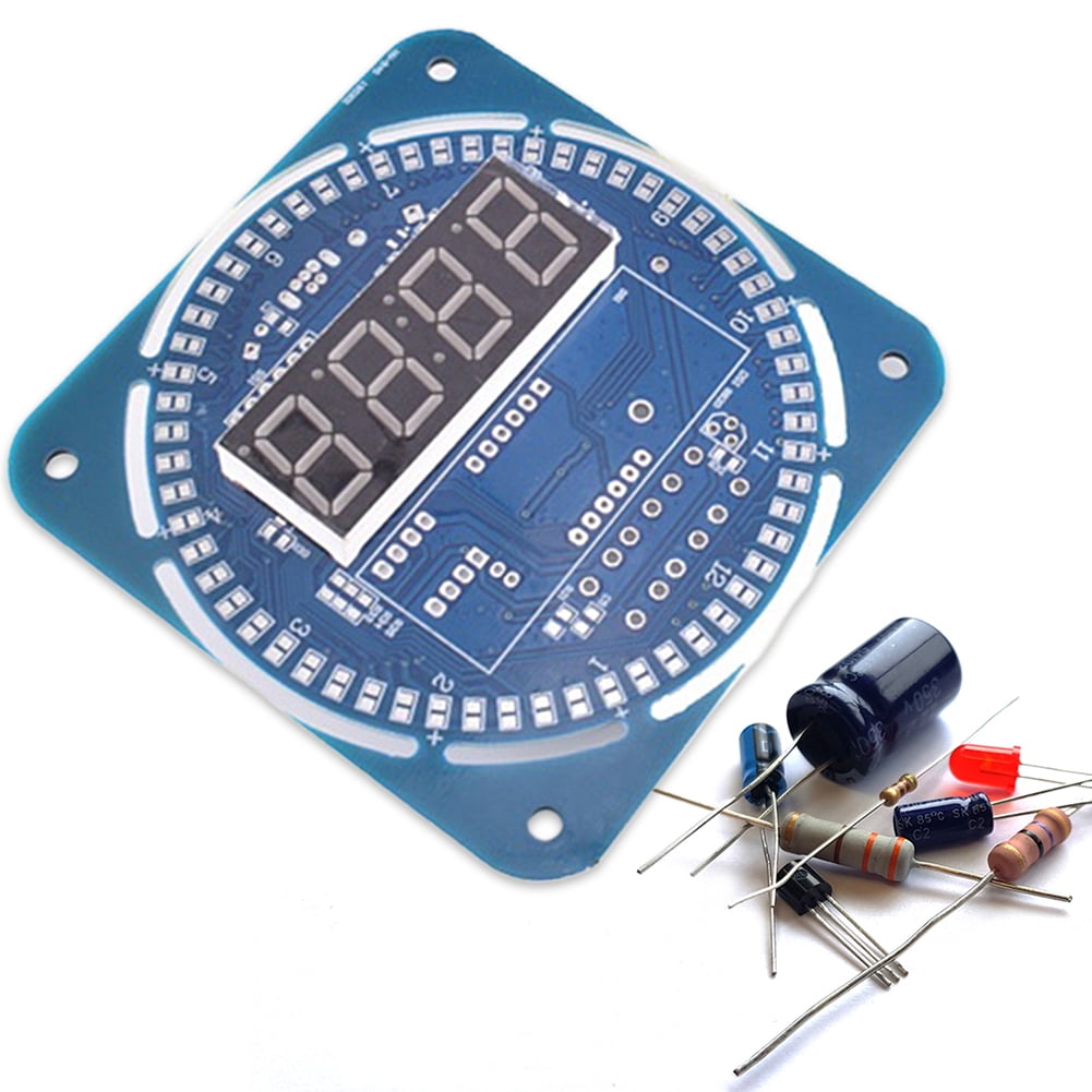 husxh DS1302 Rotating LED Display Alarm 5V Rotary Electronic Clock ...