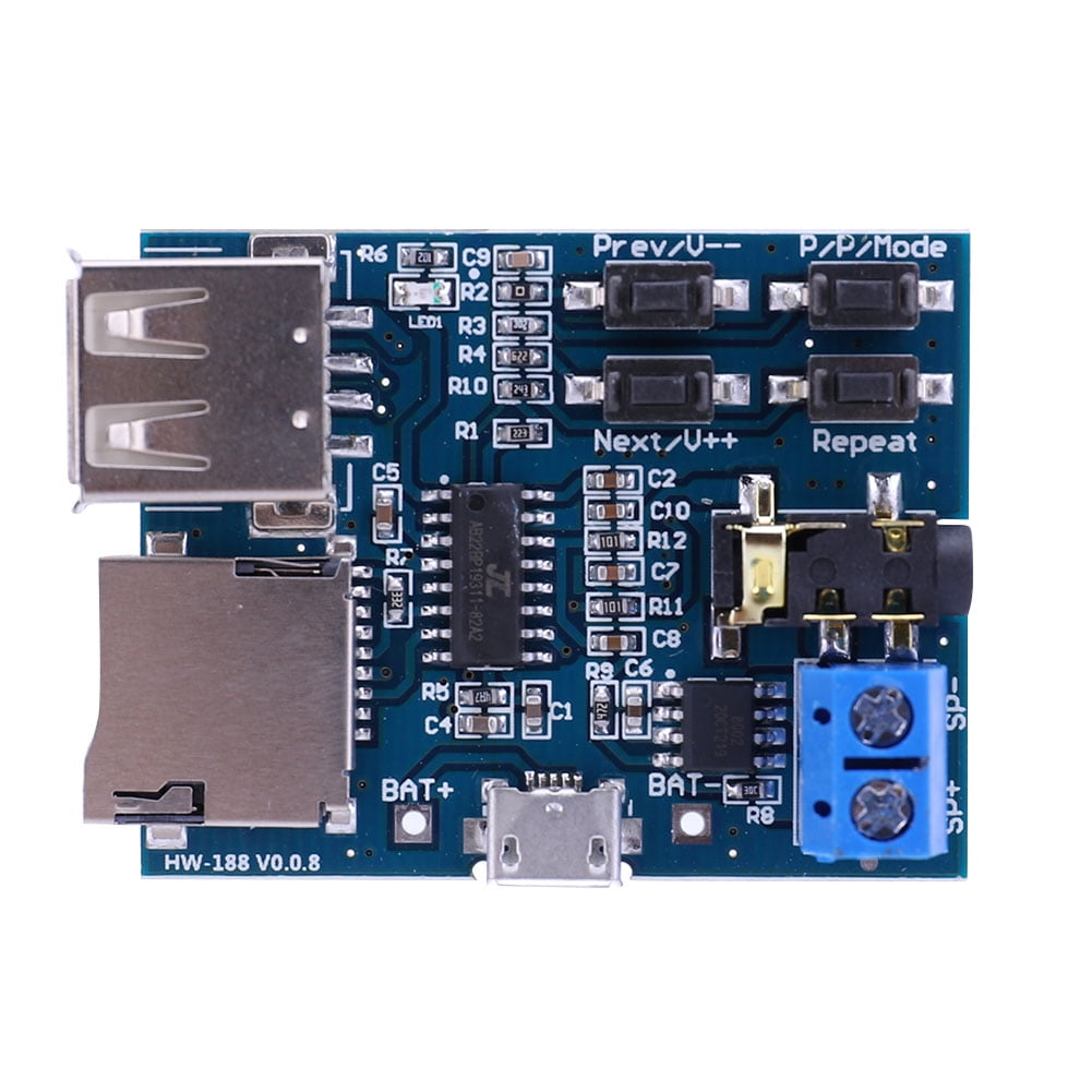 Husxh Decoding Player Amplifier Board Tf Card Audio Player Amplifier Module Micro Usb Mono