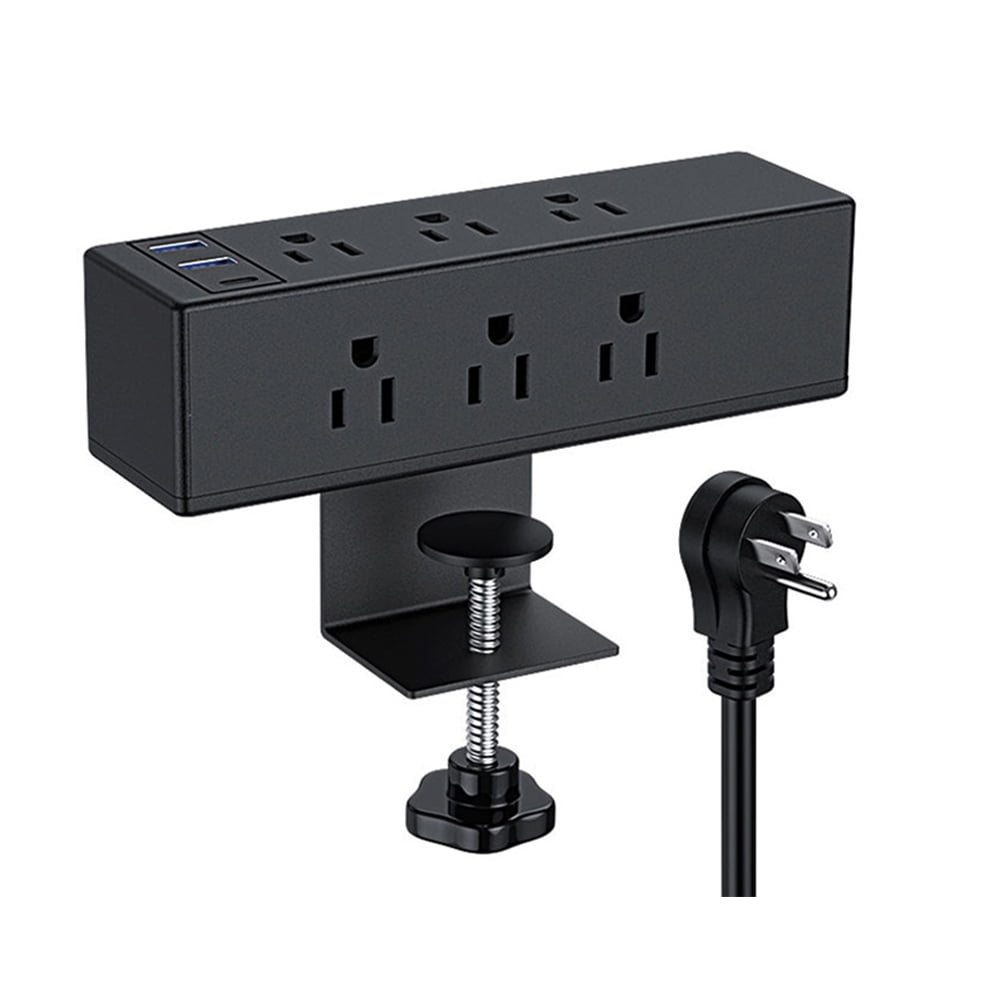 husxh Desktop Edge Power Outlets with USB Ports Removable Desktop Mount ...
