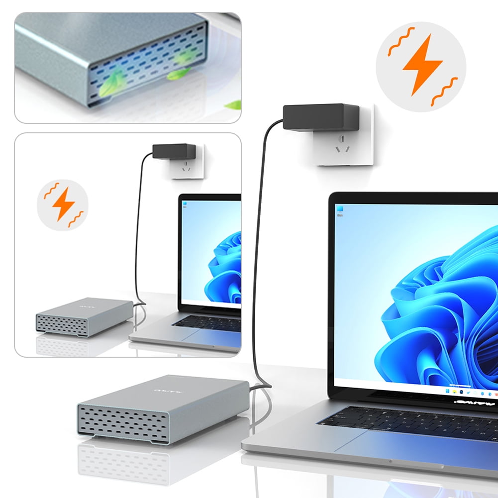 husxh Dual Bay Enclosure with Offline Clone External Hard Drive ...