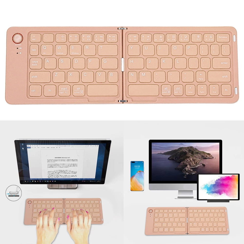 husxh Foldable Wireless Keyboard Rechargeable Bluetooth-Compatible ...