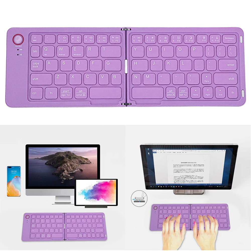 husxh Foldable Wireless Keyboard Rechargeable Bluetooth-Compatible ...