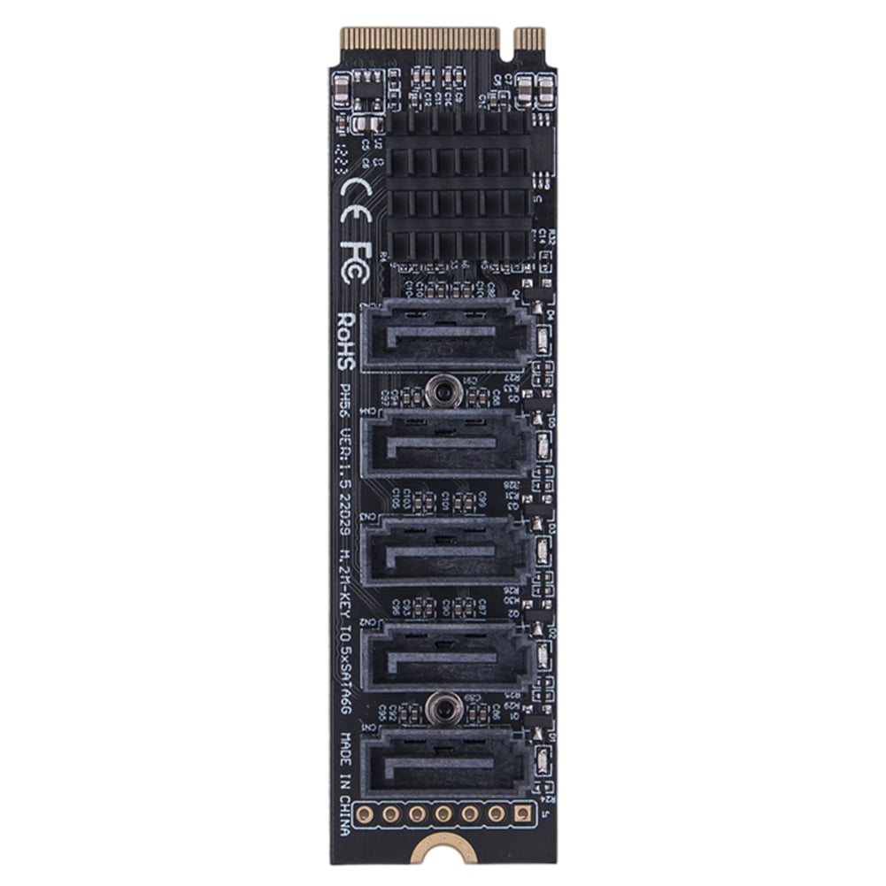 husxh M.2 MKEY PCI-E Riser Card 5/6 Port Adapter Card M.2 To SATA 3.0 ...