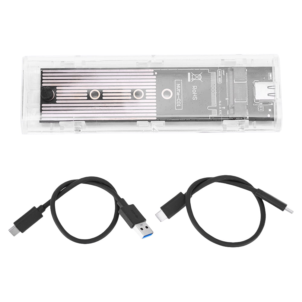 husxh M.2 PCI-e NVME SSD Transparent External Enclosure 10Gbps USB3.1 Type C Solid State Disk ...