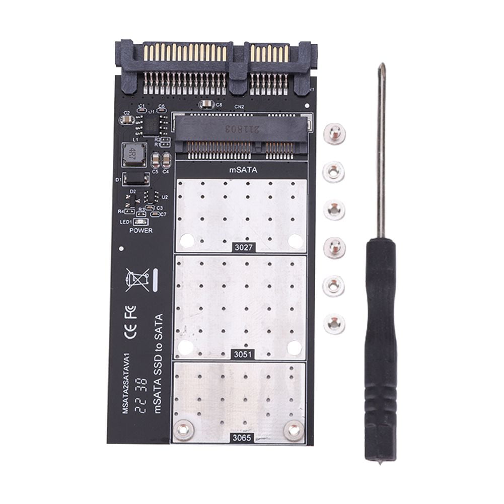 husxh MSATA SSD To SATA Adapter Converter Card Up To 6Gps M.2 MSATA SSD ...