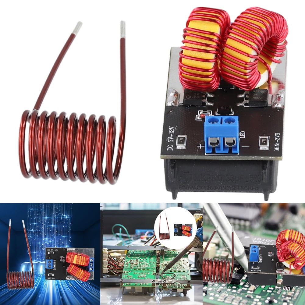 husxh Mini ZVS DIY Cooker+ Ignition Coil 5-12V 120W Mini Induction Heating Power Supply Module ...