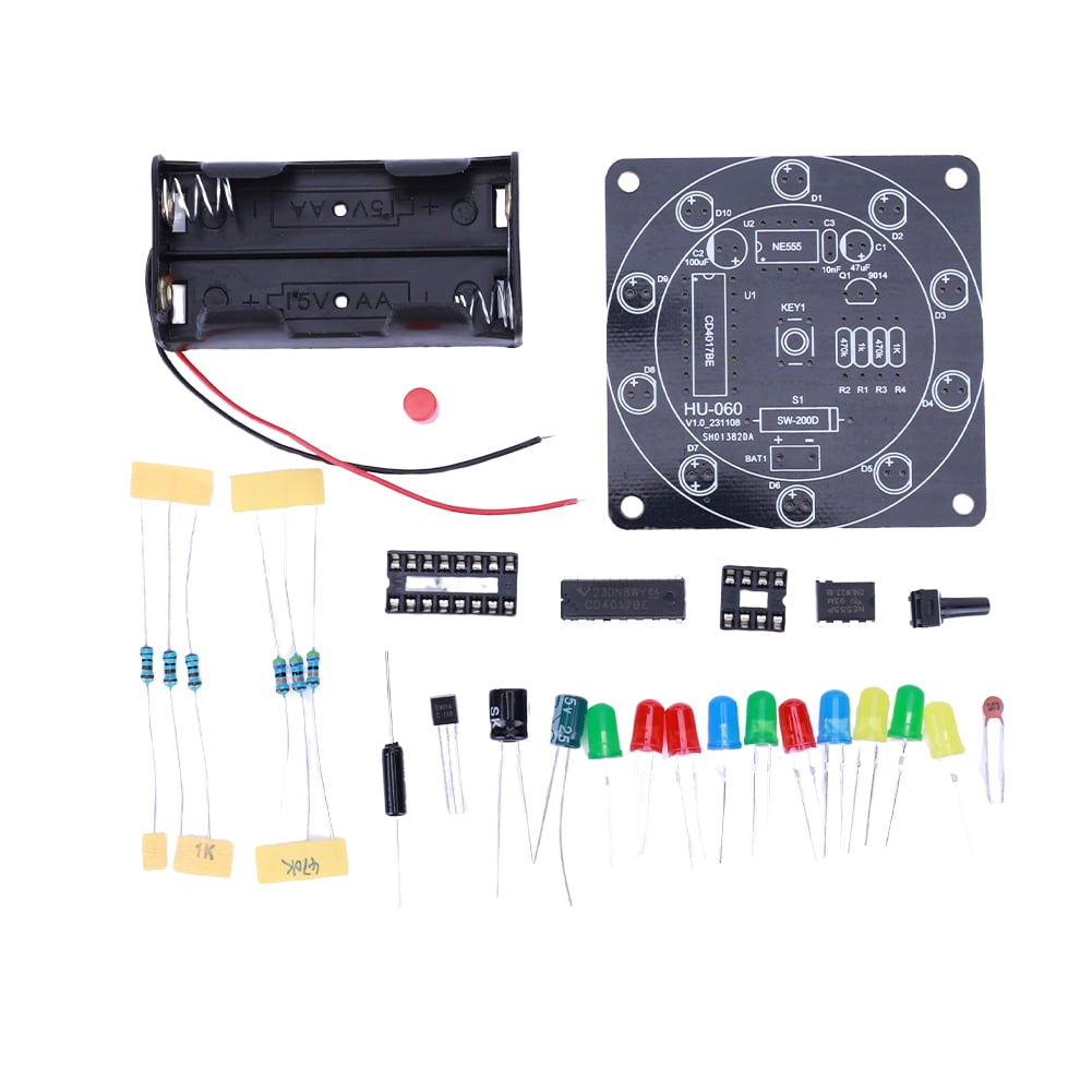 husxh NE555 DIY Lucky Rotary Suite Components DIY LED Electronic ...
