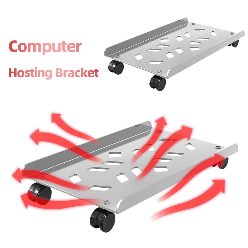 husxh PC Stand Computer Tower Stand with Rolling Caster Wheels Steel ...