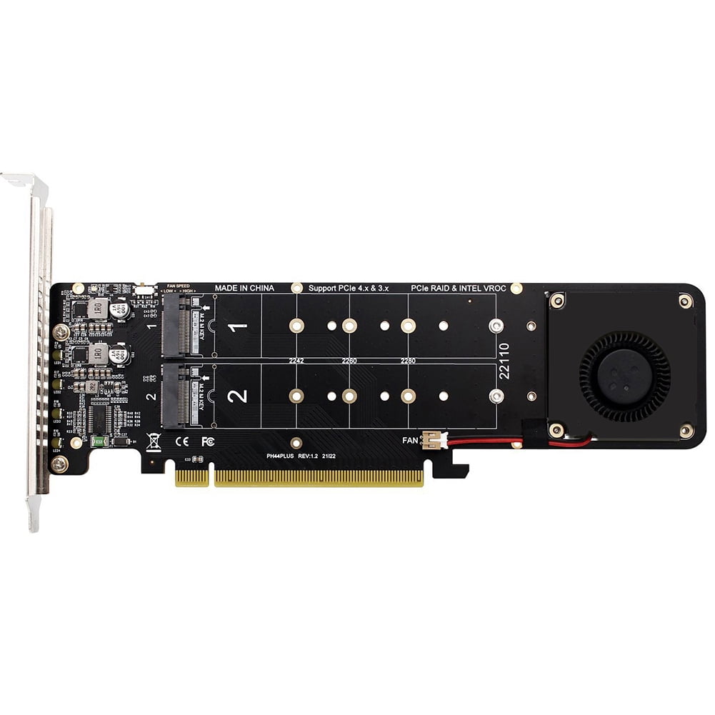 husxh PCIeX16 To M.2 NVMe SSD Adapter Card M Key 4 NVME Expansion Card ...
