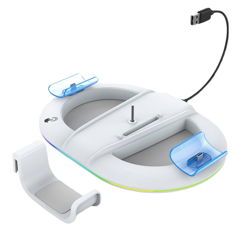 husxh Slim Console Vertical Stand with Atmosphere RGB Light Game ...