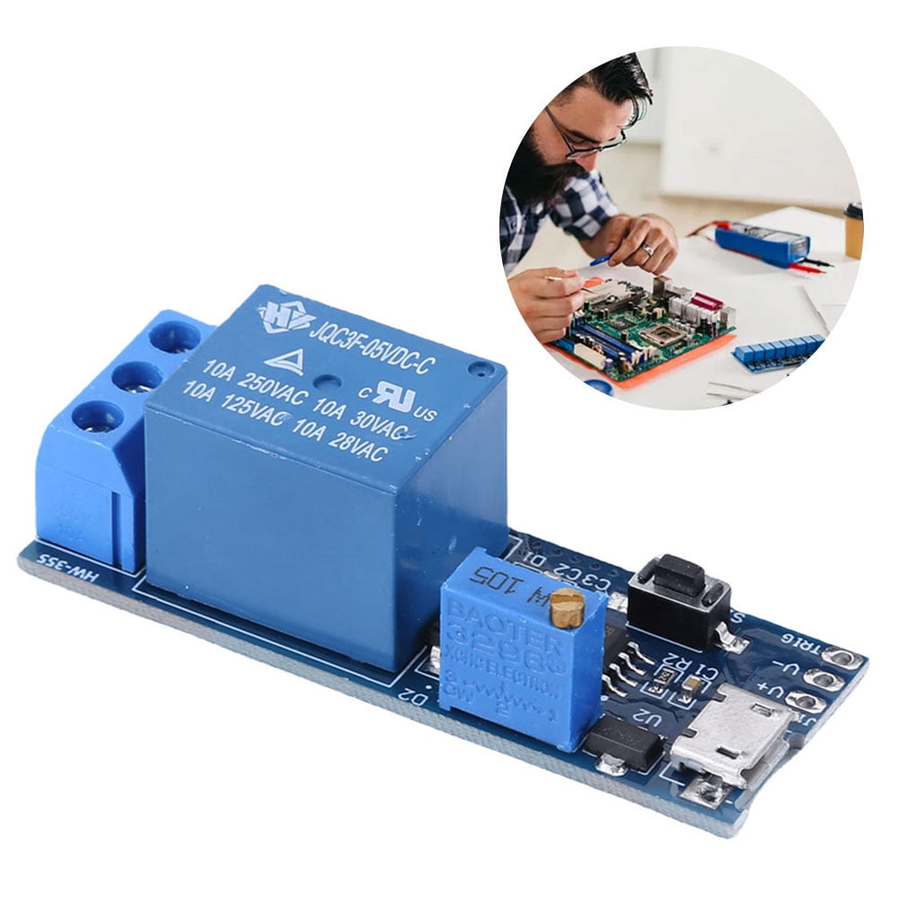 husxh Trigger Delay Timer Relay Module 5V-30V Delay Timer Relay Switch Module Wide Voltage ...